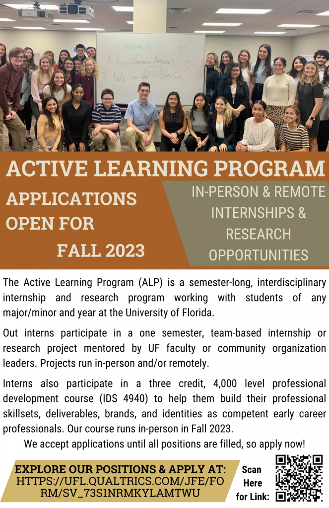 Active Learning Program Internship Now Accepting Applications - UF College of Journalism and ...